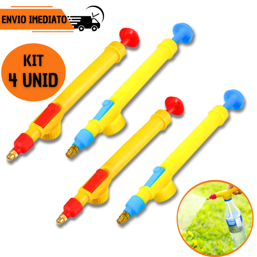 Kit 4 Pulverizador Borrifador para Garrafa Pet Manual Pressão Bico ...