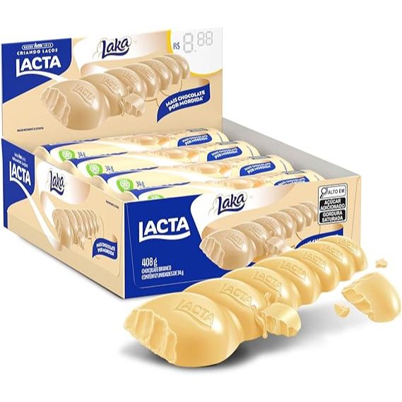 Chocolate Branco Laka Caixa Com 20 unidades de 20g | Shopee Brasil