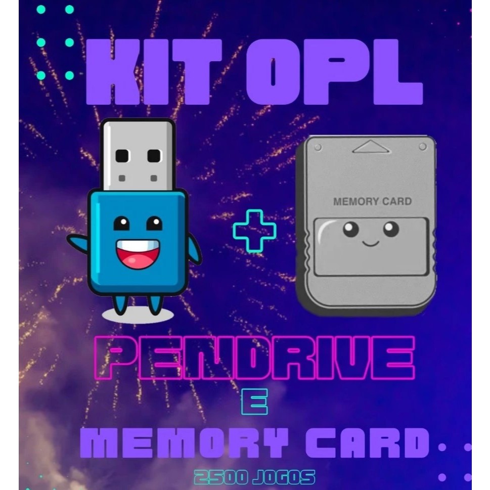 Kit OPL para Playstation 2 Com Memory Card 16MG + Pendrive 64Gb | Shopee Brasil