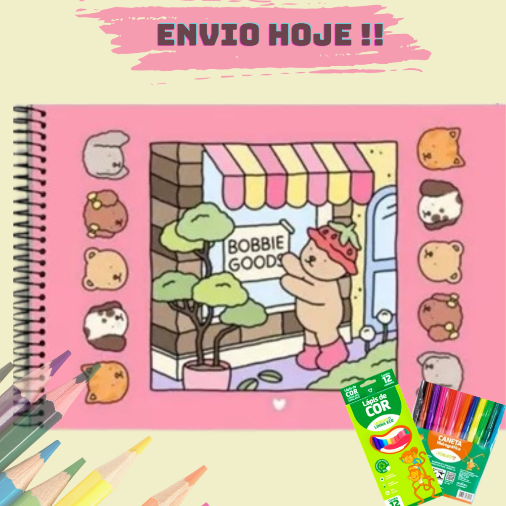 ENVIO IMEDIATO !! LIVRO DE COLORIR / PINTAR A5 + BRINDE - BOBBIE GOODS ...
