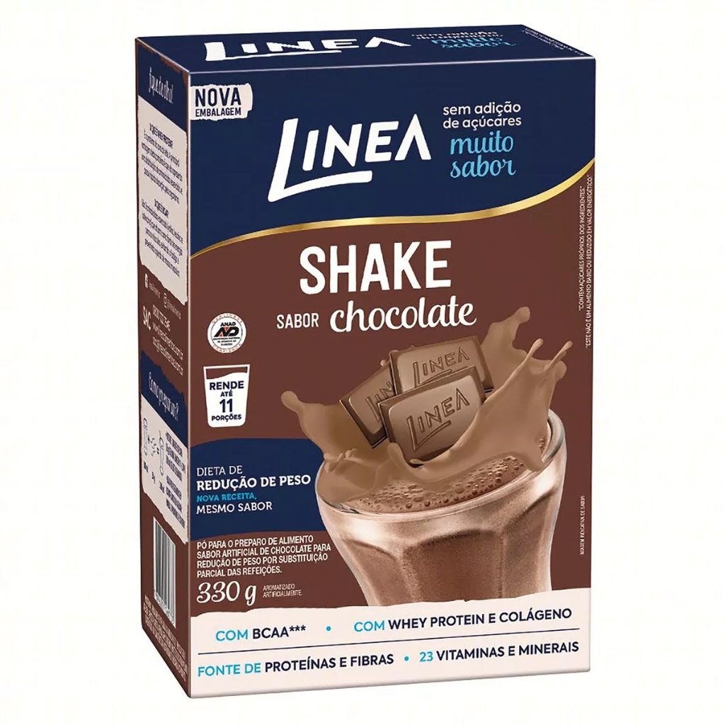 Shake Redutor de Peso Linea De Chocolate C/Whey Linea 330g | Shopee Brasil