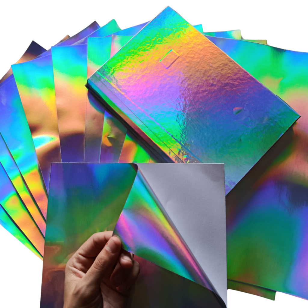 10 Papel Autocolante Holográfico A4 Vinil À Prova D'água | Shopee Brasil