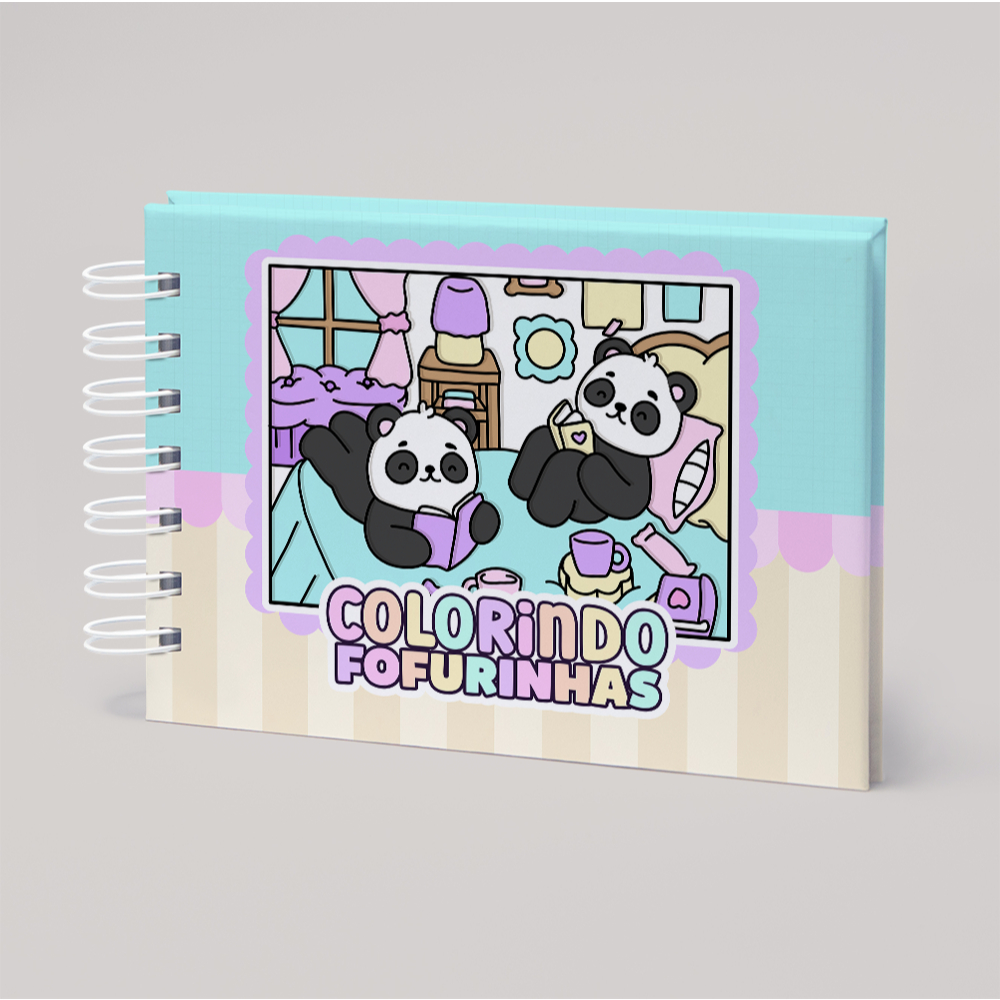 Livro de Colorir no estilo Bobbie Goods 50 folhas Capa Dura Tema ...
