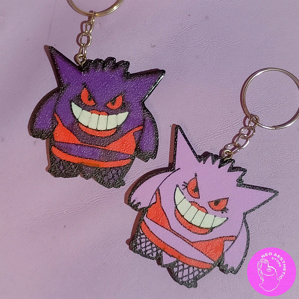 Chaveiro Pokemon Kengar Gengar - Anime - Colecionável - 5 cm x 5 cm ...