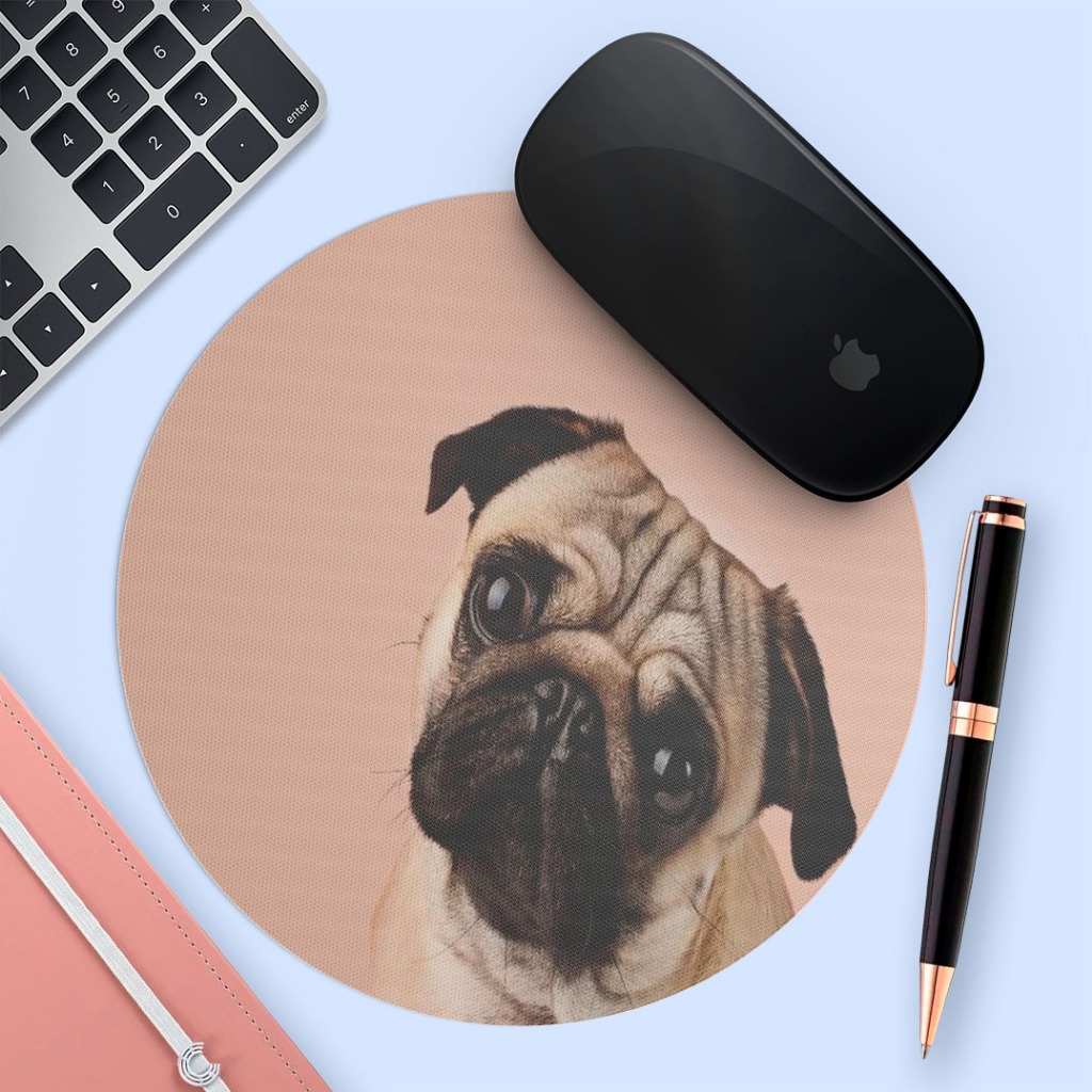 Mouse pad personalizado redondo de Pug | Shopee Brasil