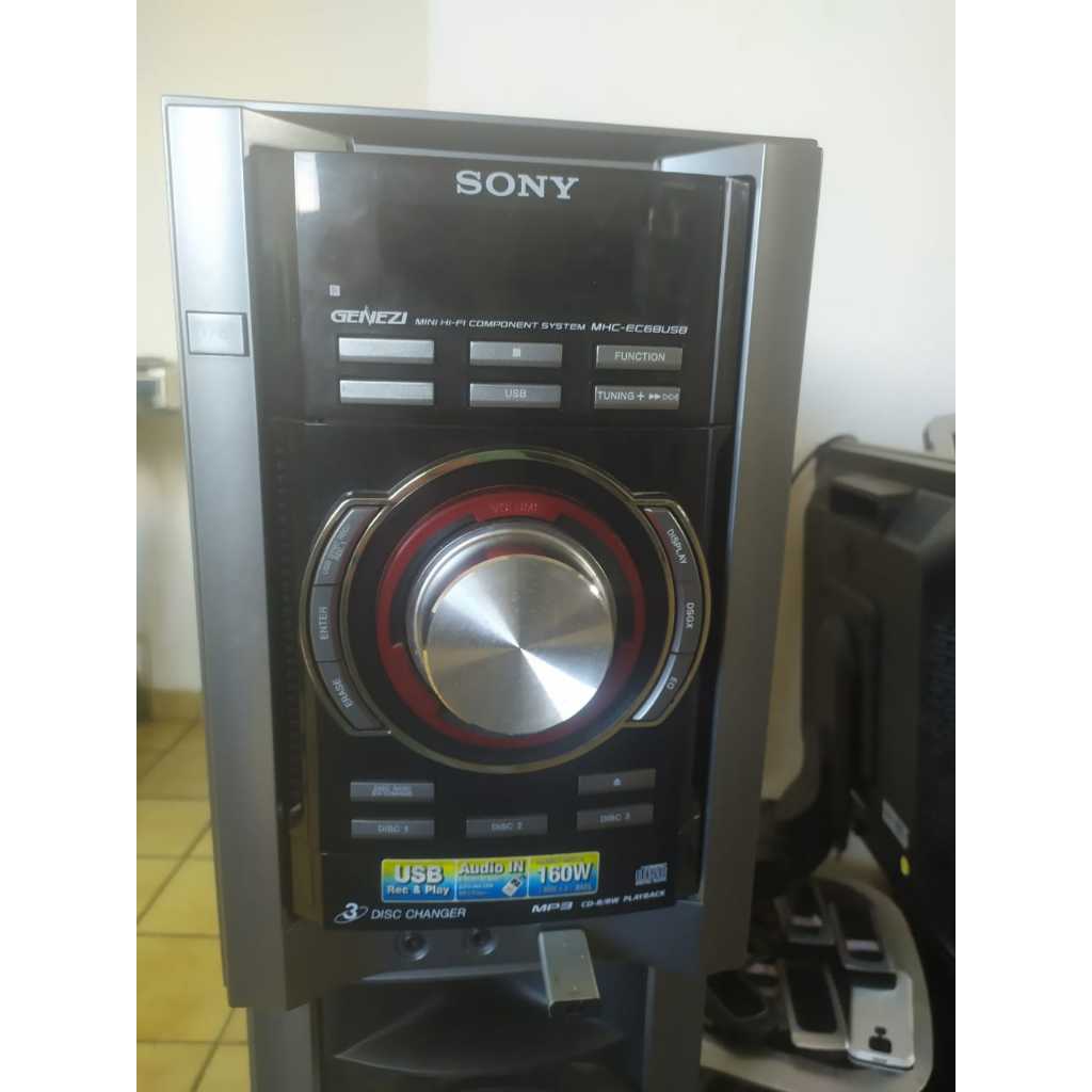 Micro System Sony Genezi Mhc-Ec68u58 3 cds funcionando tudo | Shopee Brasil