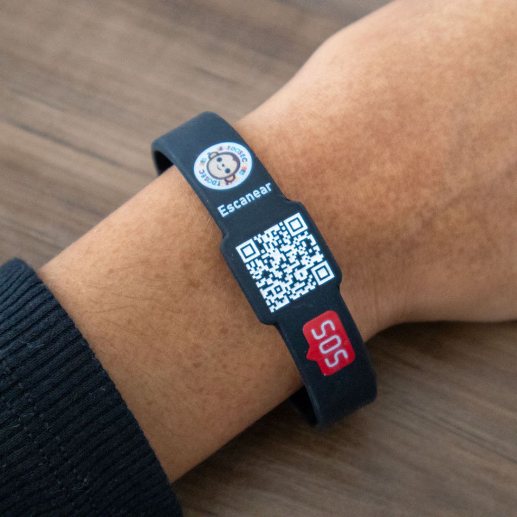 Pulseira De Identificação Inteligente - QR Code - Preta SOS - Entrega ...