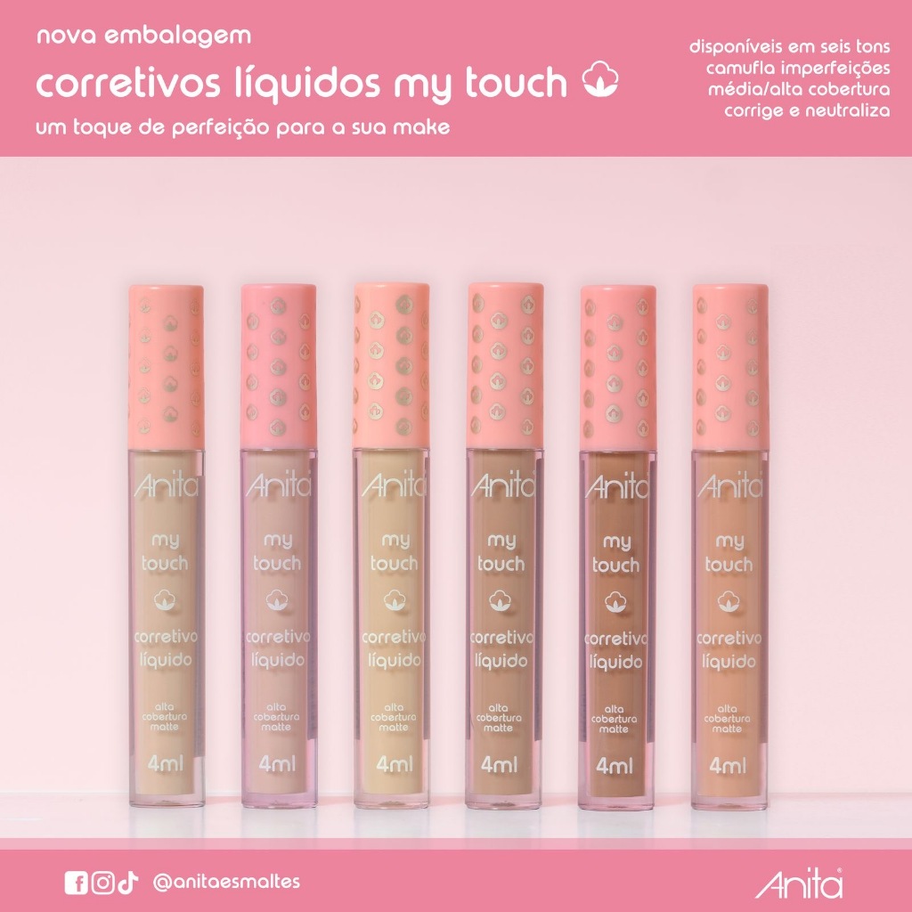 Corretivo Líquido My Touch Anita - Escolha sua cor | Shopee Brasil