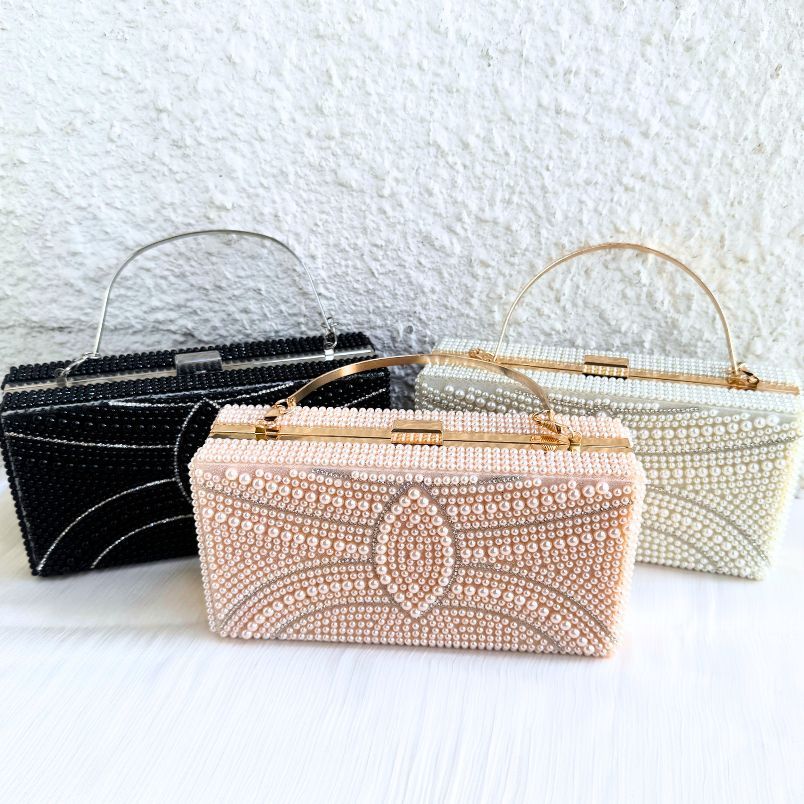 Bolsa clutch festa com pérola Casament de fest Carteira Feminina com ...