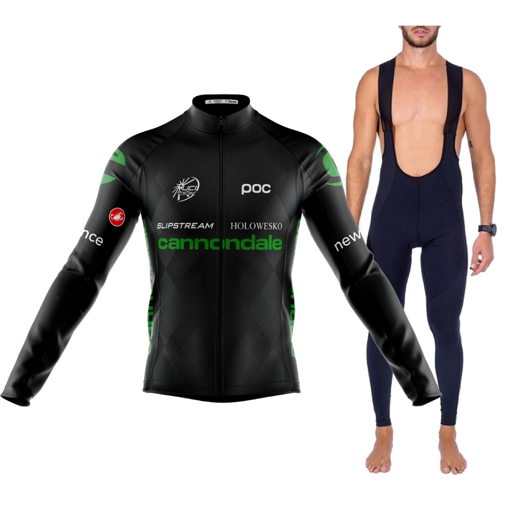 Kit Bretelle Longo Gel Camisa Ciclismo Cannondale Bike Zíper Full ...
