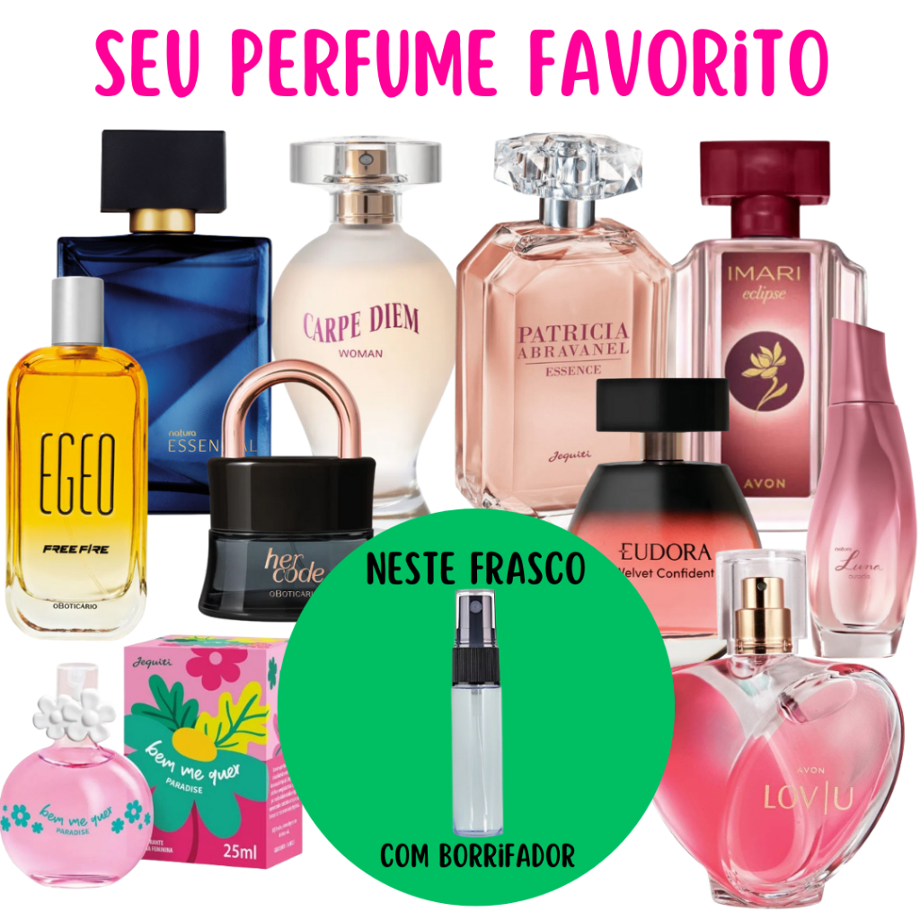 Perfume Colônia Desodorante 5ml Feminino/Masculino Diversos (O Boticário, Natura, Eudora, Avon ...