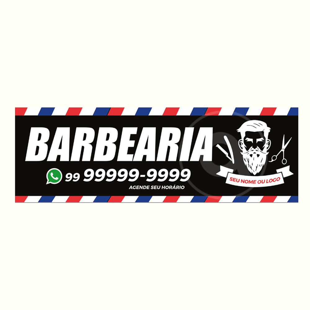 Faixa / Banner Barbearia Personalizada Salão - Alta resolução | Shopee ...