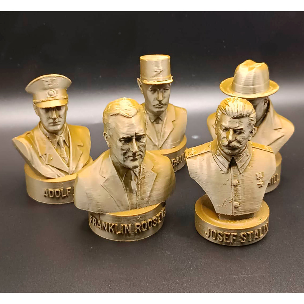Esculturas Bustos Kit 5 Líderes Segunda Guerra Mundial Roosevelt Stalin ...