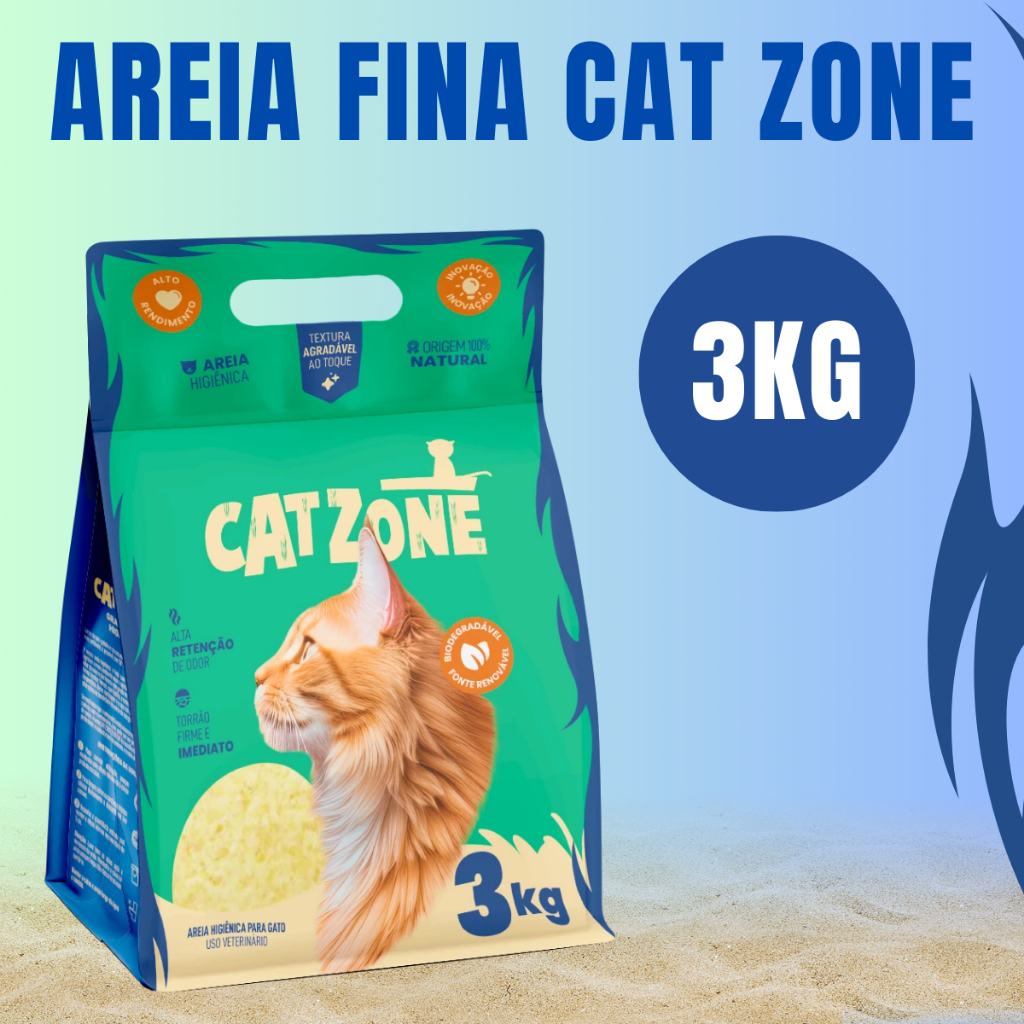 Areia Higiênica para Gatos Grãos Finos 3kg - Cat Zone | Shopee Brasil