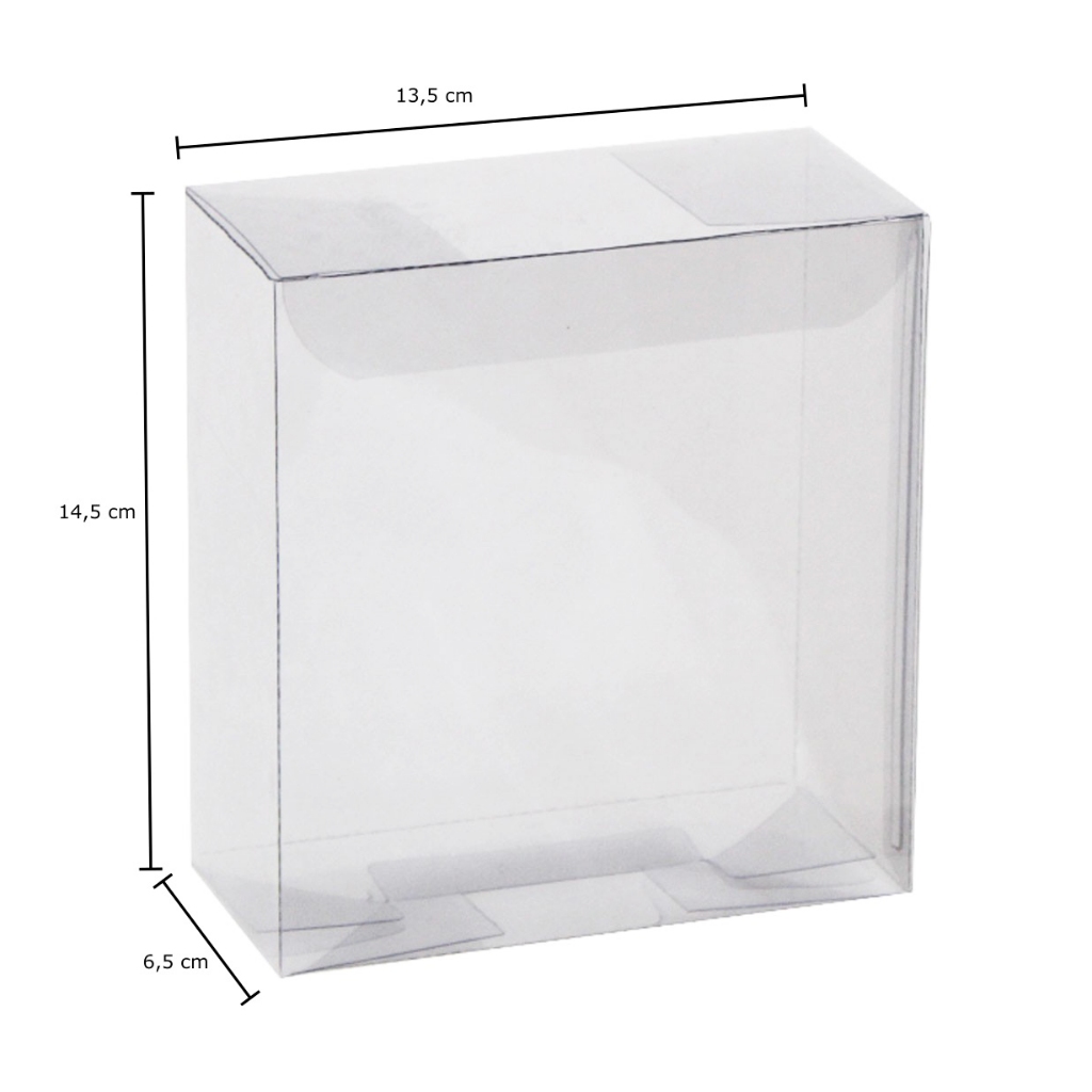 40 Caixa de Acetato Transparente 14,5x13,5x6,5 cm Caixa para presente ...