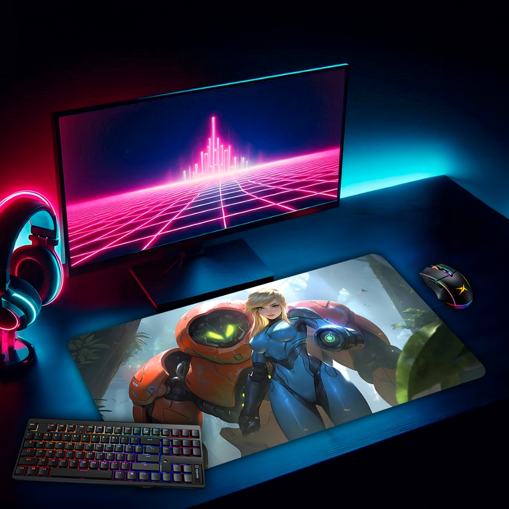 Mouse Pad Gamer Samus Ara - Metroi Antiderrapante Grande 70x35 80x35 ...