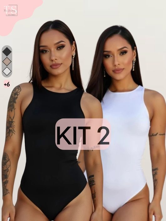 KIT 2 Body Suplex Feminino Premium Regata Lisa Blusinha Básica Forro ...