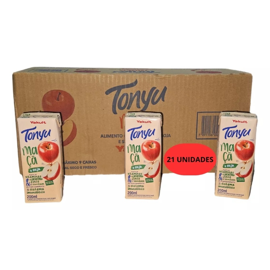 Suco Tonyu Maçã Yakult C/21 Unidades - Base De Soja - S/ Glúten ...