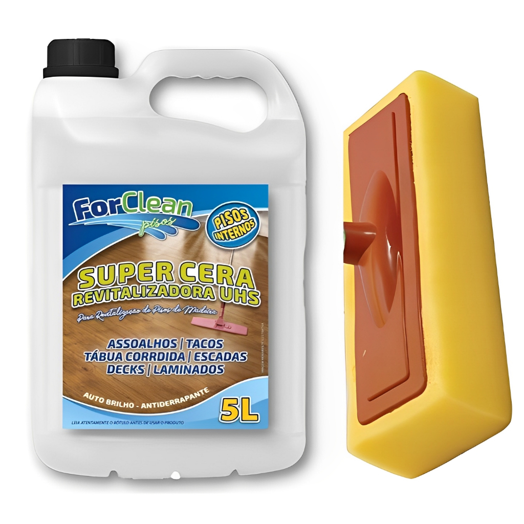 Rodo Aplicador de Cera + Cera Para Pisos de Madeira Laminados Taco ...