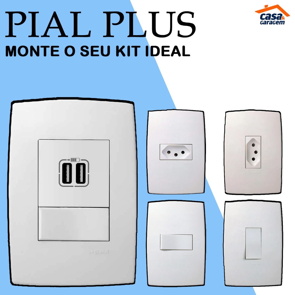 Monte seu Kit de Tomadas e Interruptores - Pial Plus | Shopee Brasil