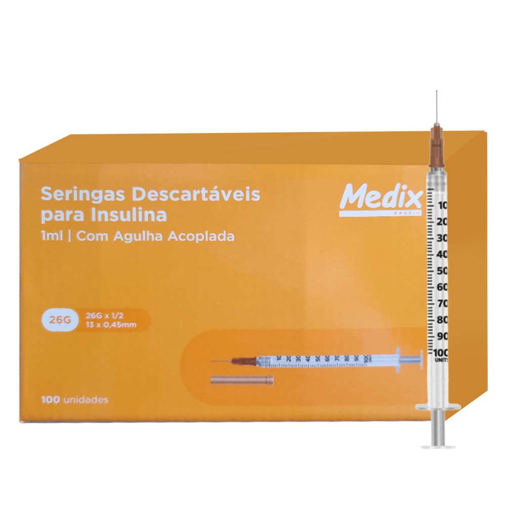 Seringa de Insulina 1ml – Sem Agulha Medix cx/100 unid. | Shopee Brasil