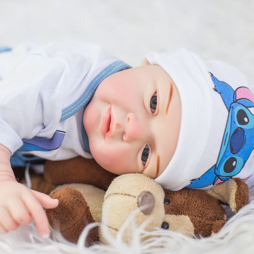 Bebê Reborn Boneco Menino Maryboy Realista Stitch Original Corpinho Em ...