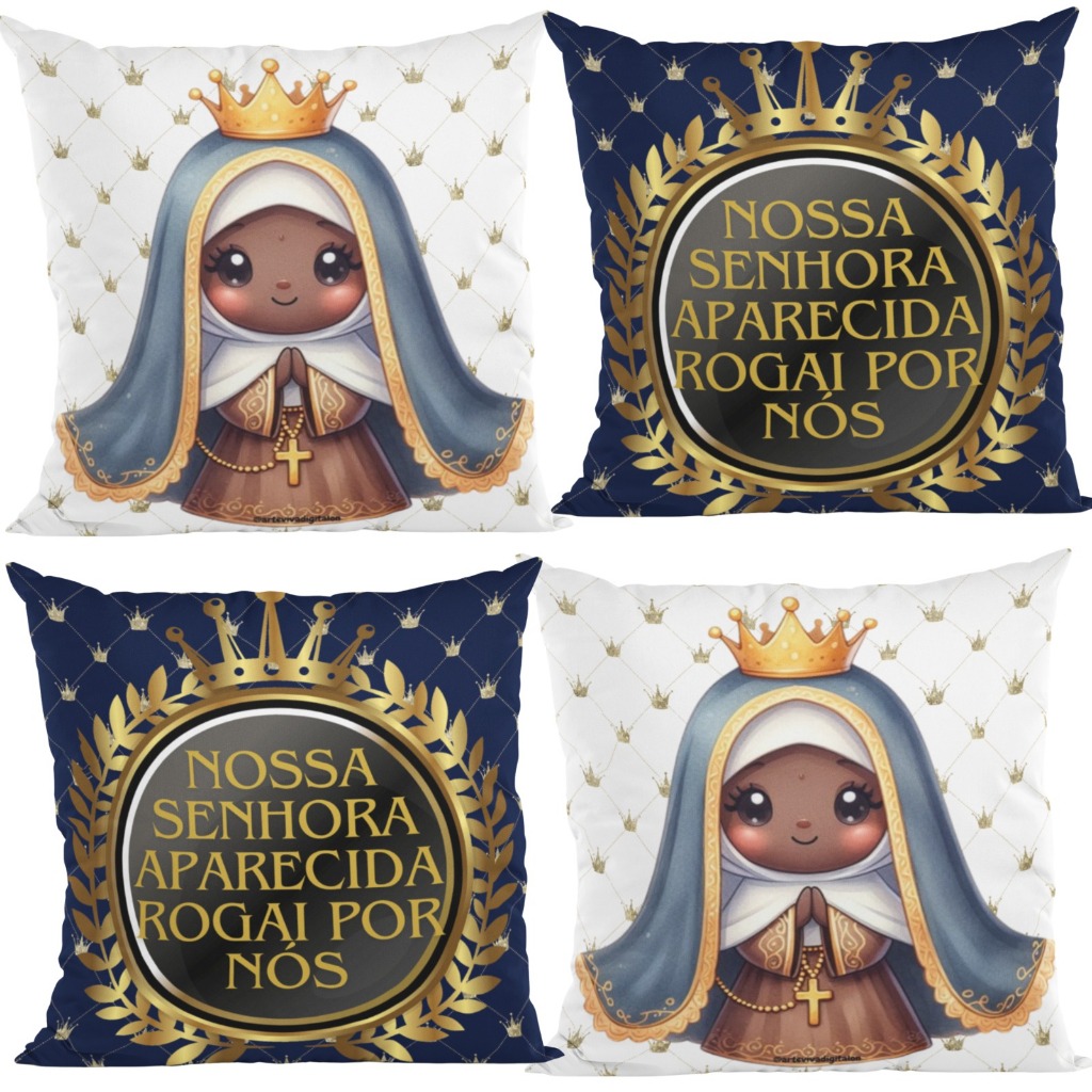 Kit 4 capas de Almofadas Personalizadas Nossa Senhora Aparecida 2025 ...