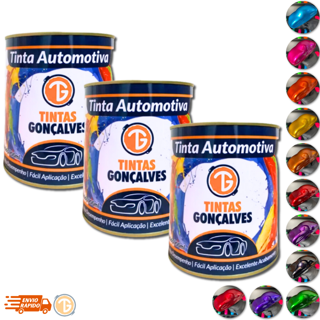 KIT TINTA AUTOMOTIVA CANDY 900ml | Shopee Brasil