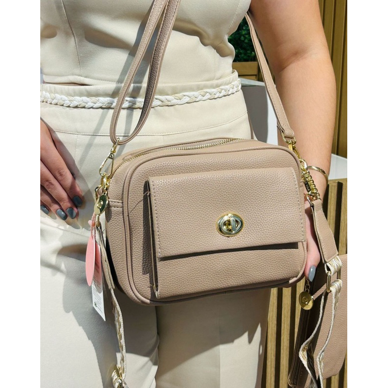 Kit Bolsa Feminina Rosa Amora Transversal | Shopee Brasil