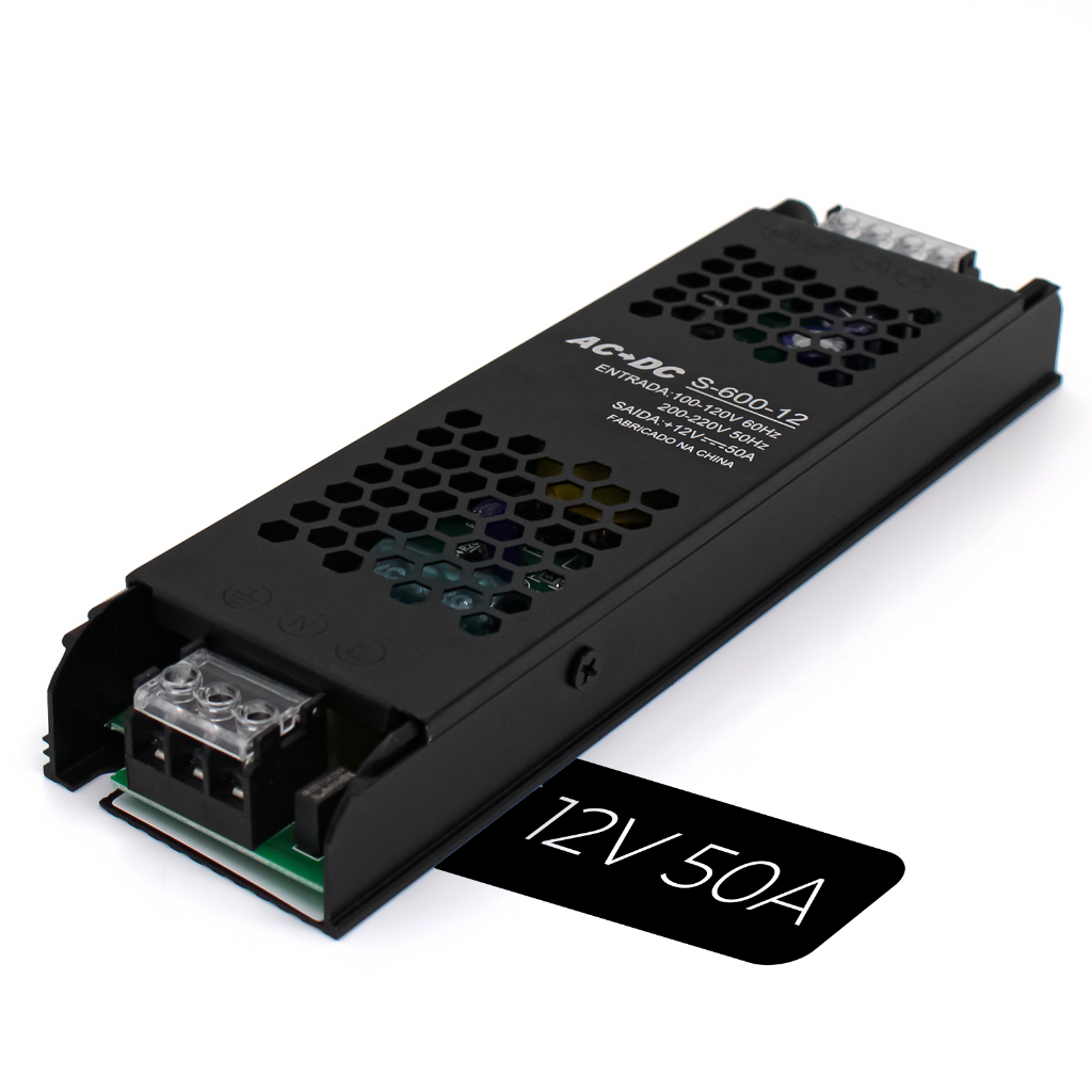 Fonte Chaveada 12v 10A|15A|20A|30A|50A Capa Preta P/ Cftv Fita Led Som Automotivo Bivolt ...