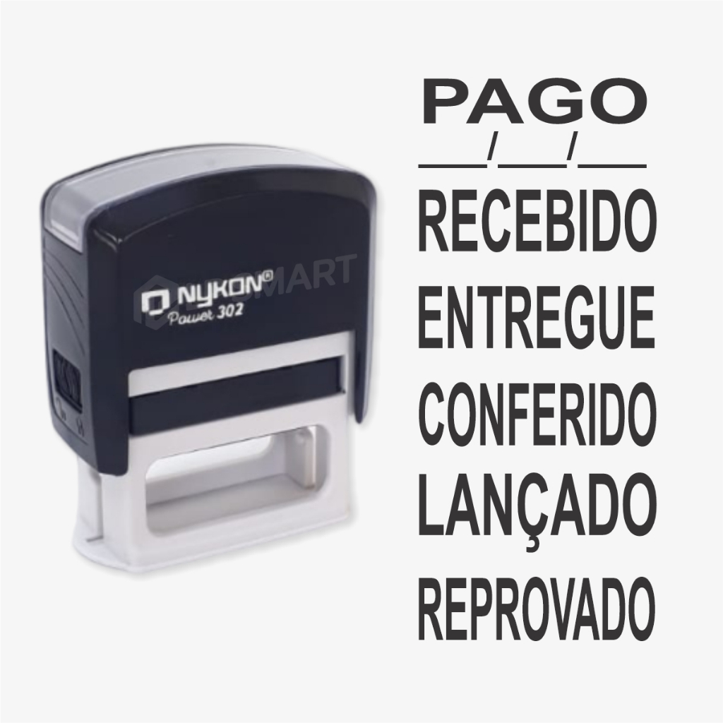 Carimbo Automático Pago Entregue Recebido Conferido Lançado Conferido ...