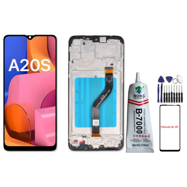Frontal Touch Lcd Display Tela Compatível Galaxy A20s A207 Sem Aro / Com Aro A Pronto Entrega ...
