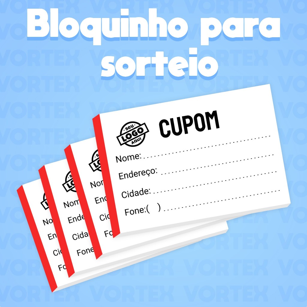 Kits Bloquinhos de Cupom para Sorteio - personalizados c/ 50 folhas | Shopee Brasil