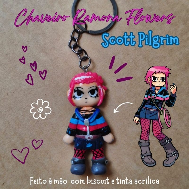 Chaveiro Ramona Flowers Scott Pilgrim | Shopee Brasil