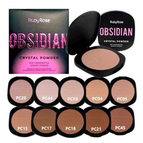 Pó compacto Crystal Powder Ruby Rose Textura leve e aveludada ...