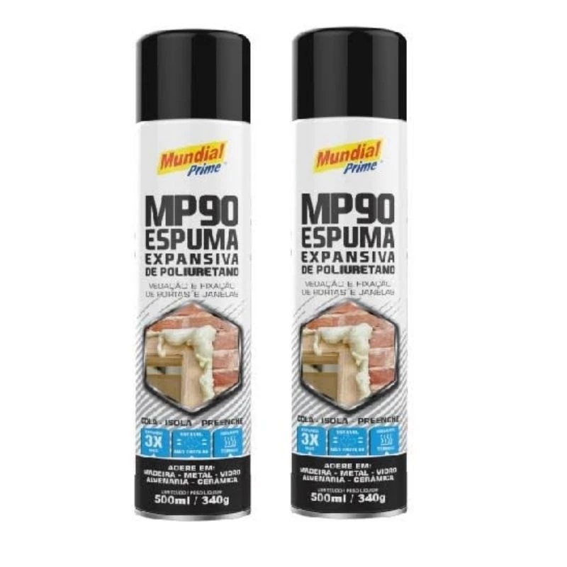 Kit 2 Espuma Expansiva de Poliuretano 500ml/340g - Mundial Prime MP90 -PRONTA ENTREGA - MELHOR ...