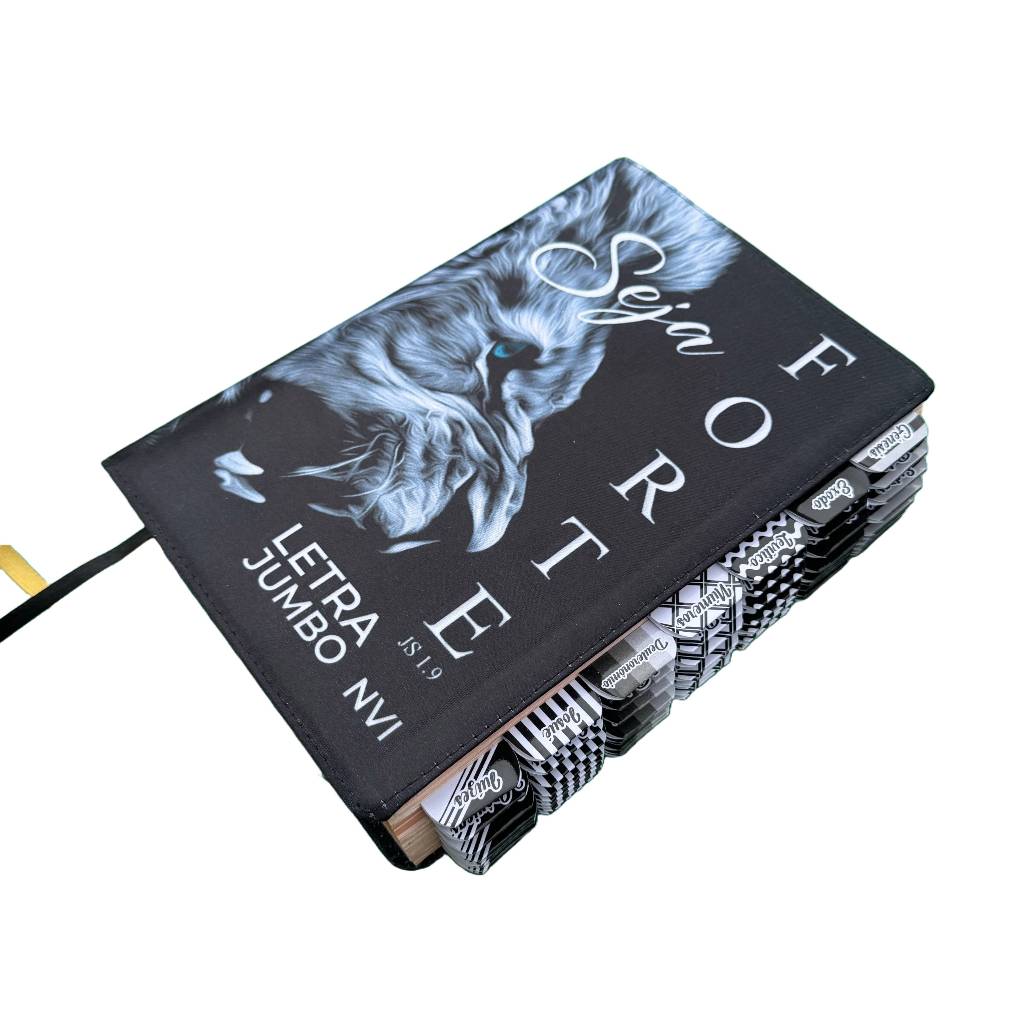 Biblia Letra Jumbo Extras Grandes Leao Seja Forte Preto NVI de fácil ...