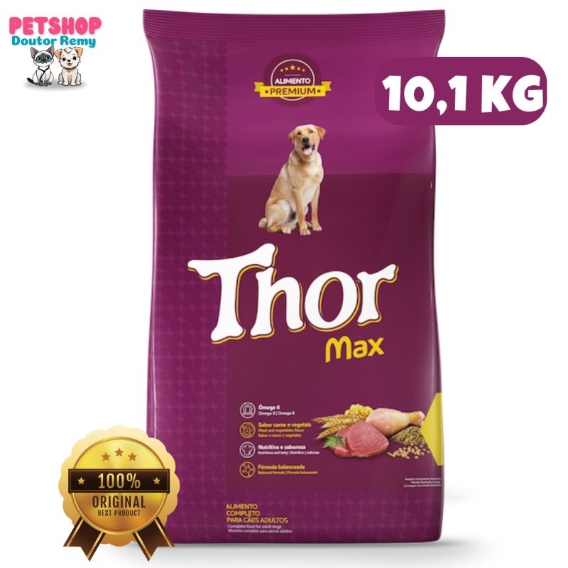 RAÇÃO PARA CÃES THOR MAX ADULTO 10,1KG | Shopee Brasil