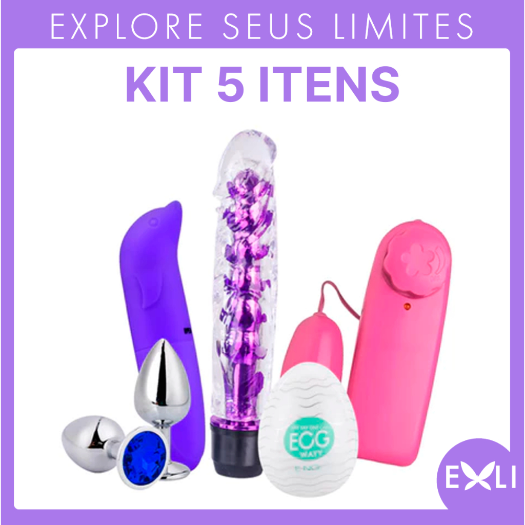 Kit Sensual com Vibrador Multivelocidade- Penis Personal- Golfinho Ponto G -Plug Anal e Egg ...