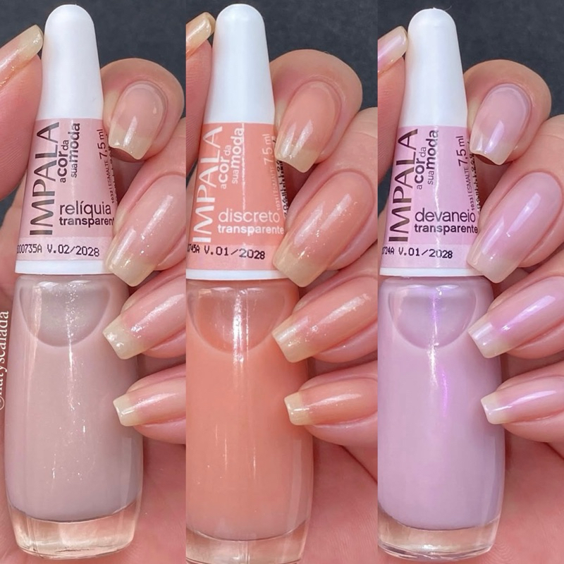 Kit 3 Esmalte Impala Transparente A Cor da Sua Moda 6 , Relíquia , Discreto e Devaneio ...