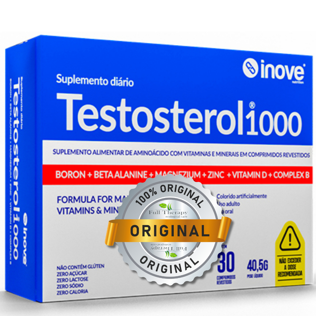TESTOSTEROL 1000 INOVE NUTRITION 30 COMPRIMIDOS ORIGINAL | Shopee Brasil