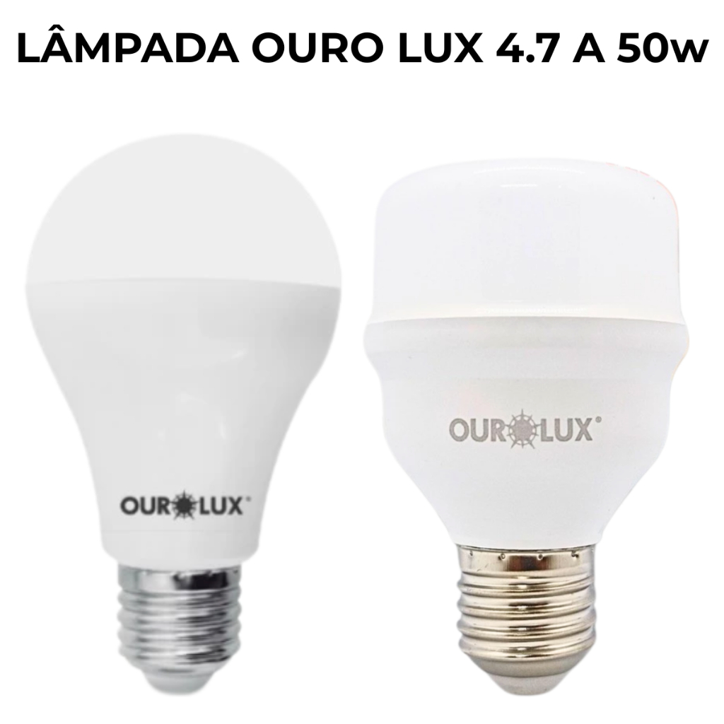 Lâmpada Ouro Lux Super Led Potente Luz Branca Fria Potencia em 4.7, 6 ...