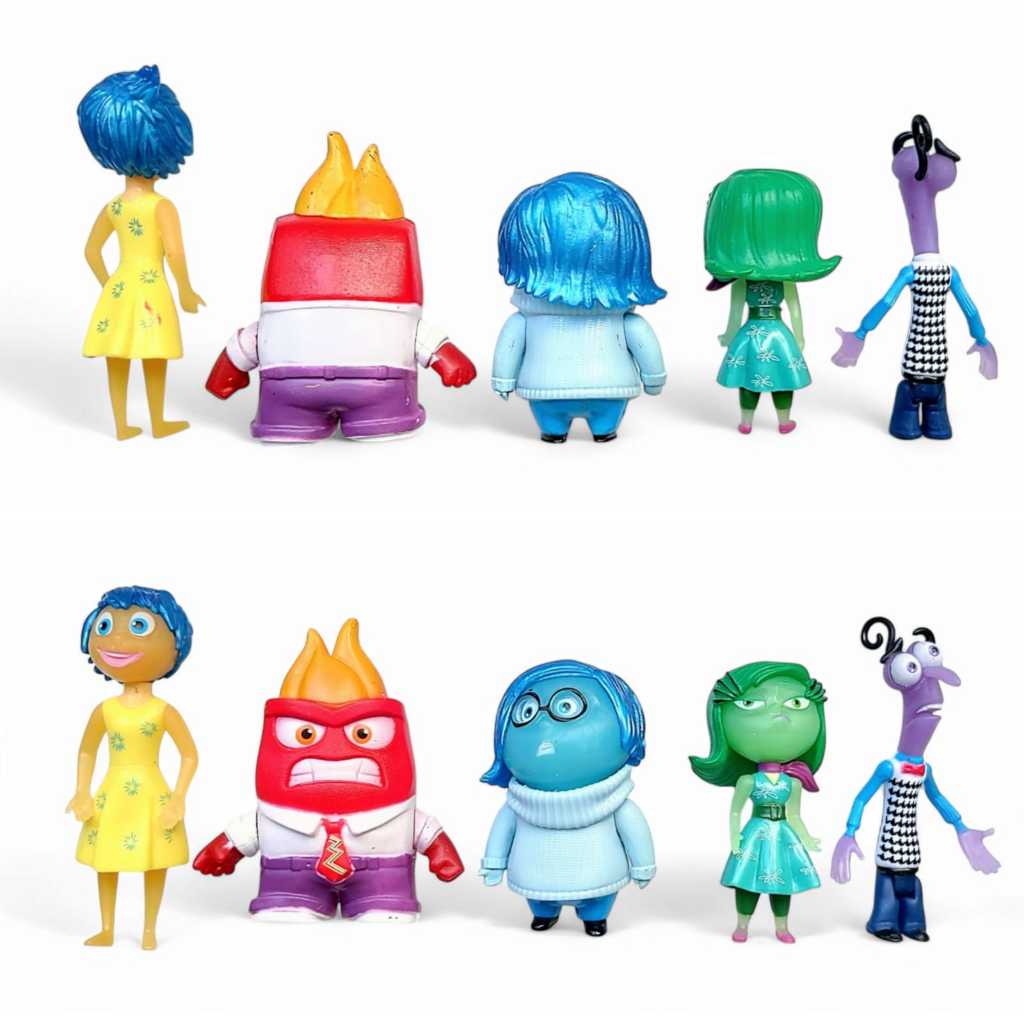 Kit C/5 Bonecos Articulados Divertidamente Emoções 12cm em Pvc Coleção ...