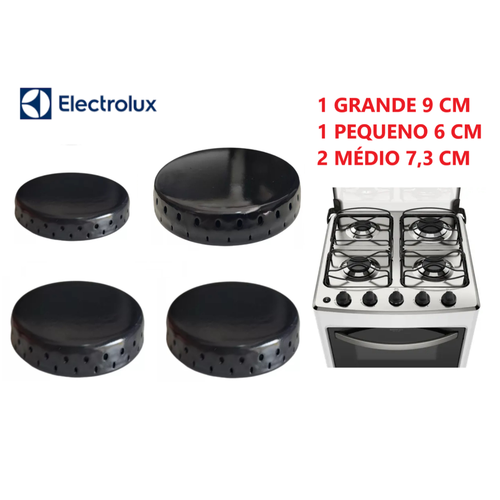 KIT ESPALHADOR FOGÃO ELECTROLUX 50SBC / 52SM / 52SB / - 4 BOCAS CHEF | Shopee Brasil
