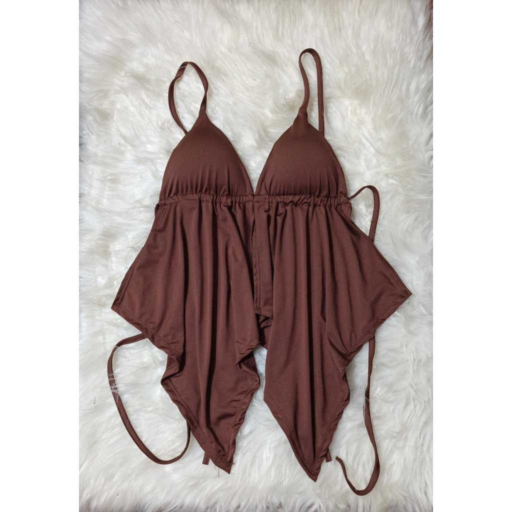 Top Malibu Blusinha feminina Babado com bojo tentencia boho chic | Shopee Brasil