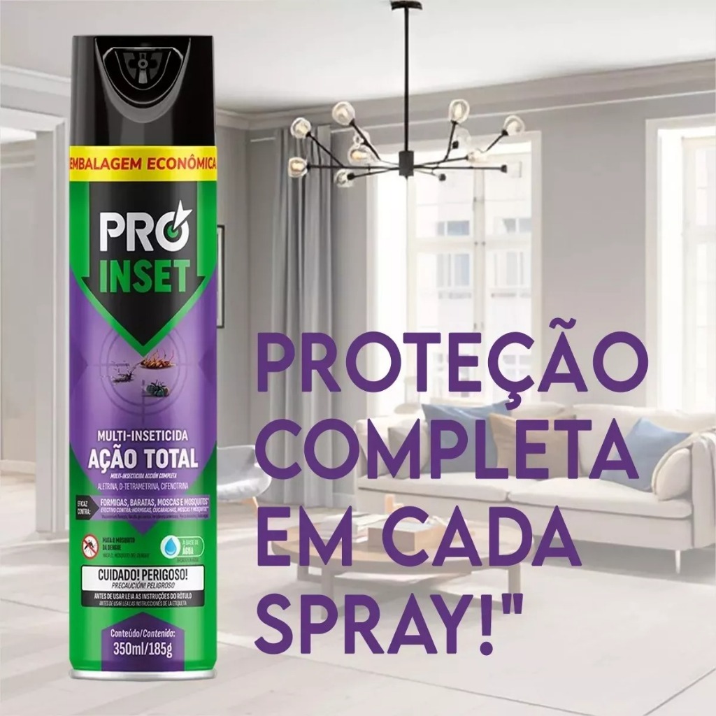 Pro Inset Multi Inseticida ação total 350ml Contra Mosquitos E Moscas ...