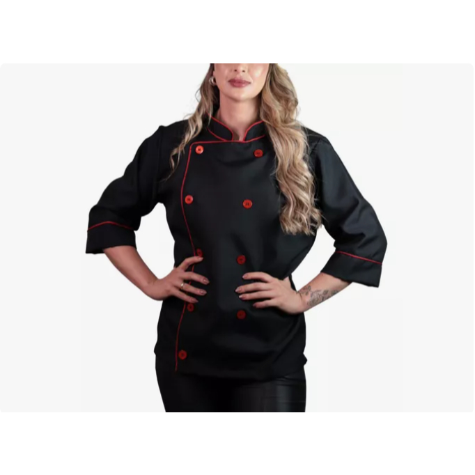Dolma Chef Uniforme Doma Cozinha Culinária Unissex Manga 3/4 ...