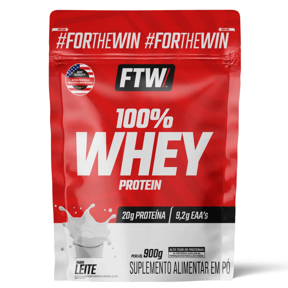 Whey Protein 100% Sabor Leite 900g Refil FTW | Shopee Brasil