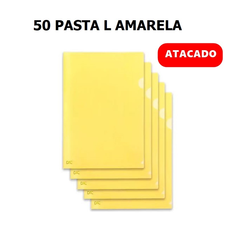 PASTA L AMARELA A4 50 UNIDADES ATACADO P/ REVENDA | Shopee Brasil