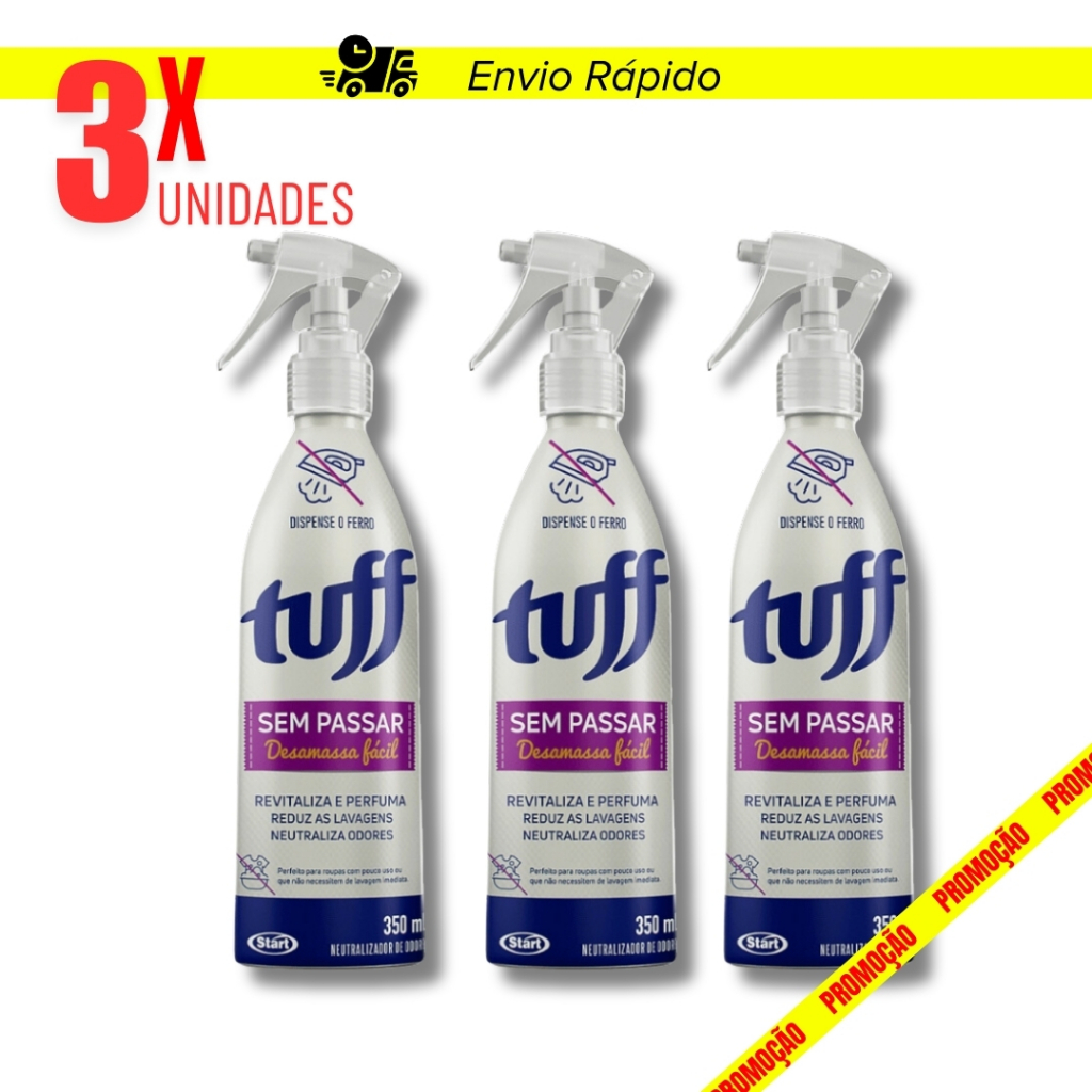 Kit 3 Tuff Spray Sem Passar Fácil Neutraliza Odores 350ml Start Perfuma ...